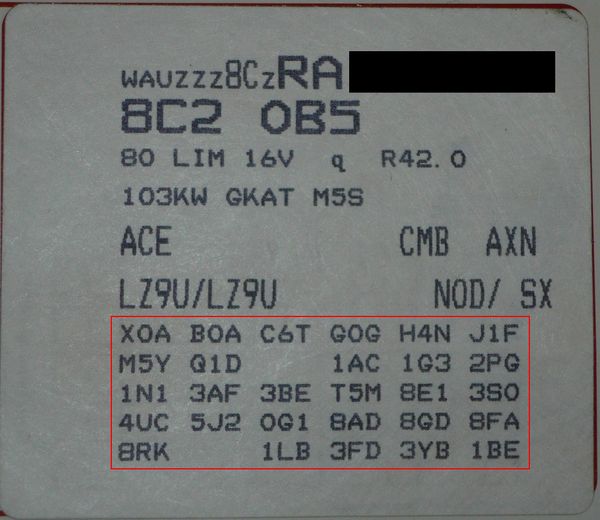 Ausstattungscode – Audi-80-Wiki